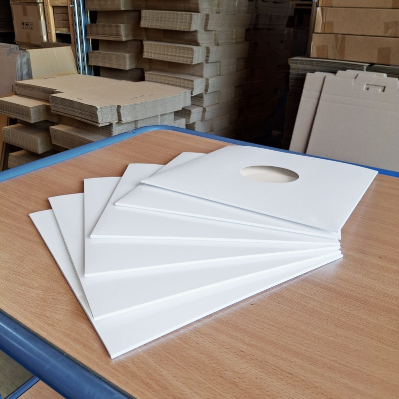 25 White Record Jackets with Spine and one Center Hole for 12 inch LP